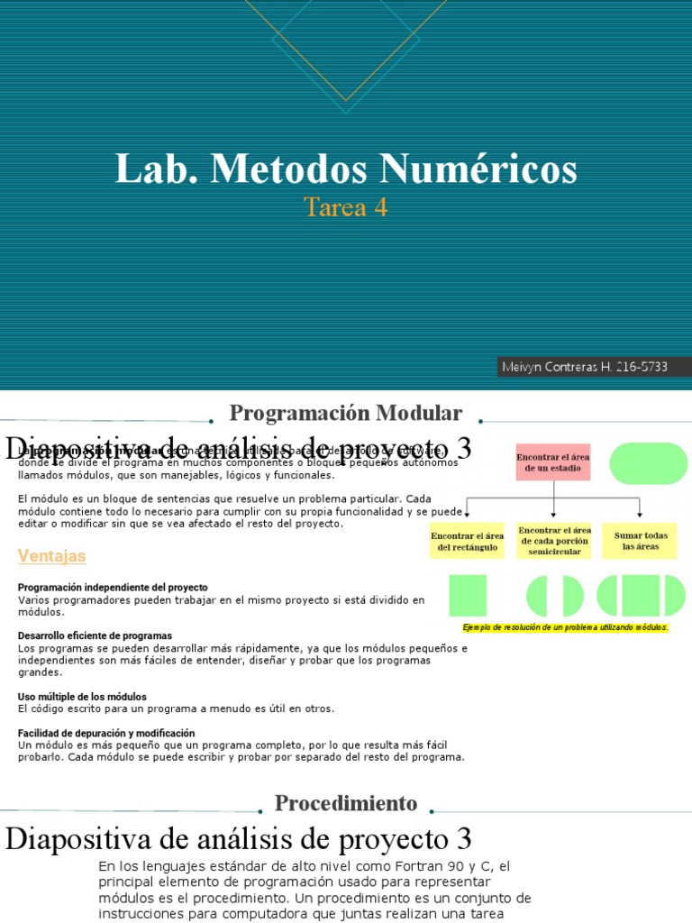 Presentación Lab. Metodos N. - Tarea 4 | PDF | Programación de computadoras | Exactitud y precisión