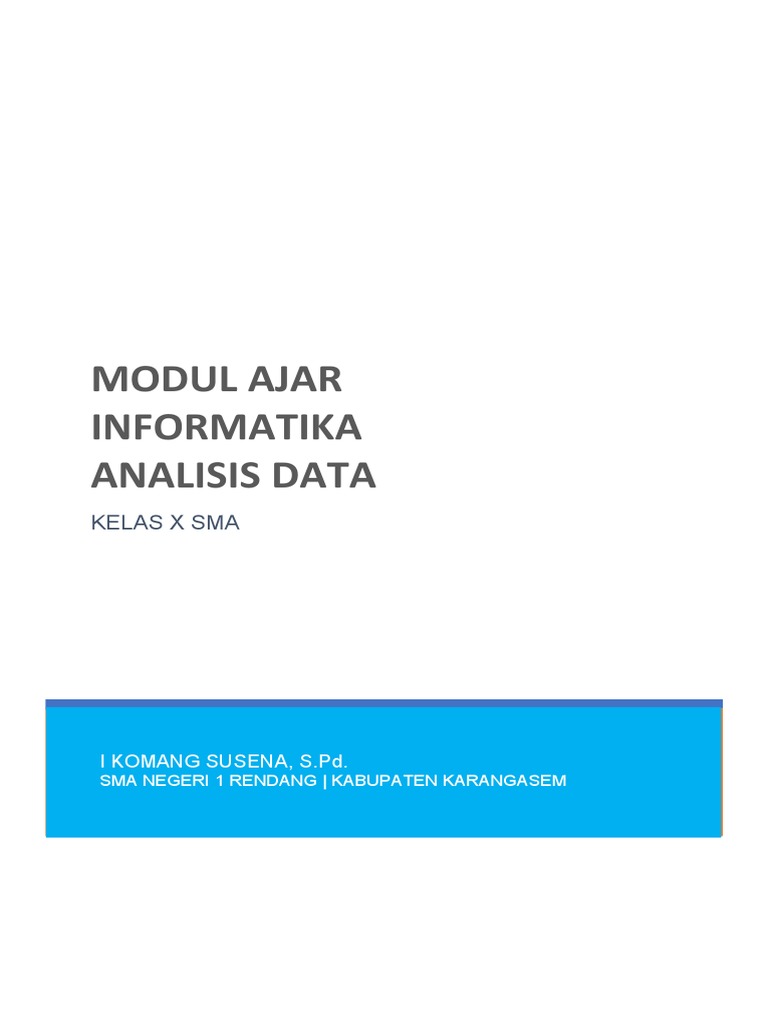 Modul Ajar Informatika 5 - Analisis Data | PDF