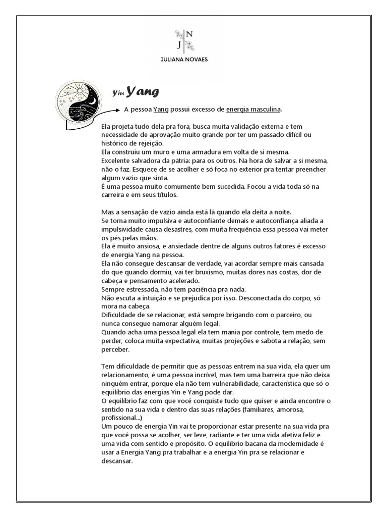 Yin Yang - Energia Yang | PDF | Yin e Yang | Vida