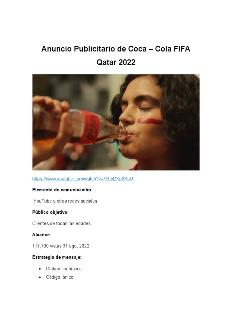 Anuncio Coca-Cola para Qatar 2022 | PDF | Coca Cola | Publicidad