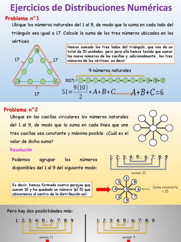 Ejercicios de Distribuciones Numéricas | PDF | Triángulo | Matemáticas