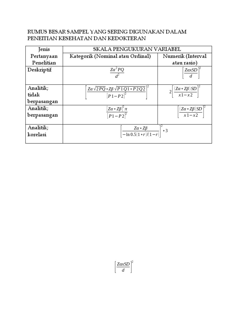 Rumus Sampel | PDF