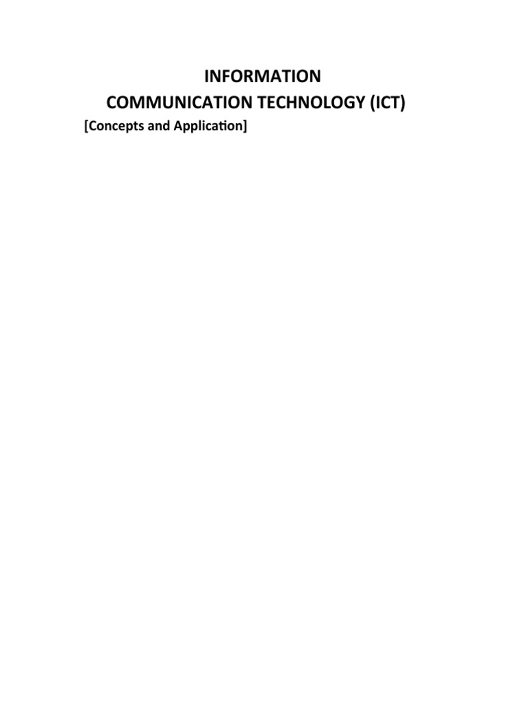 Information Communication Technology (Ict) : (Concepts and Application) | PDF | Random Access ...