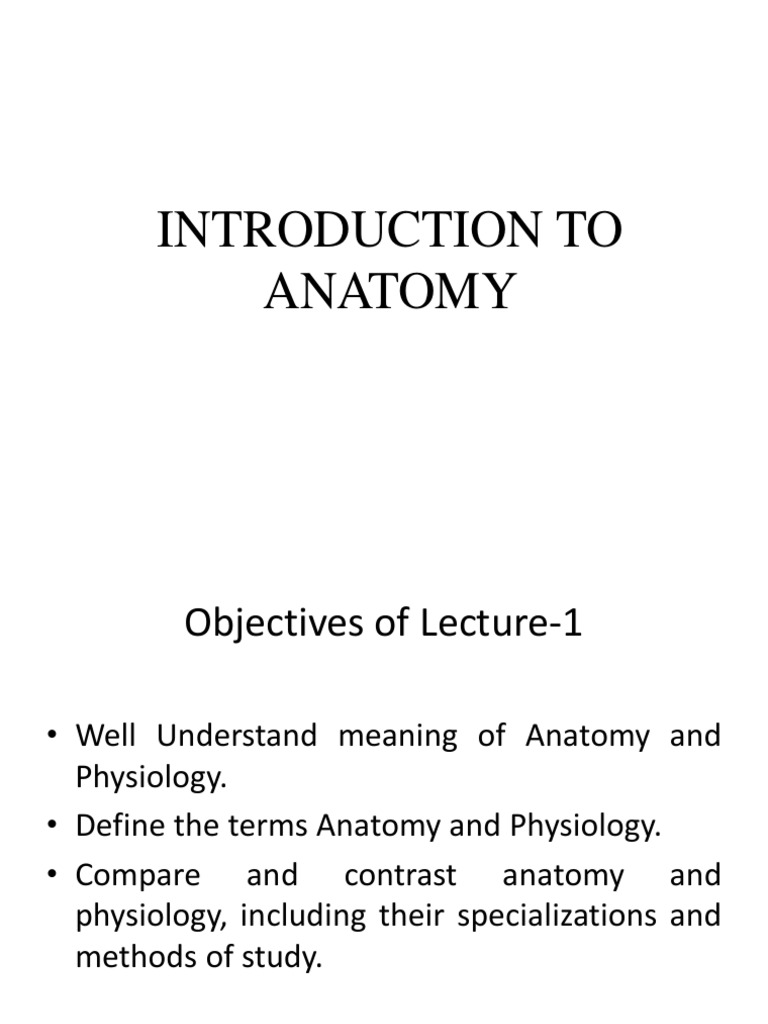 Introduction to Anatomy and Physiology | PDF