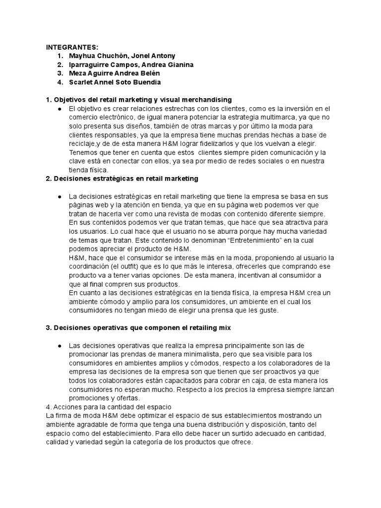 CIM - Caso H&M | PDF | H&M | Comercio electrónico