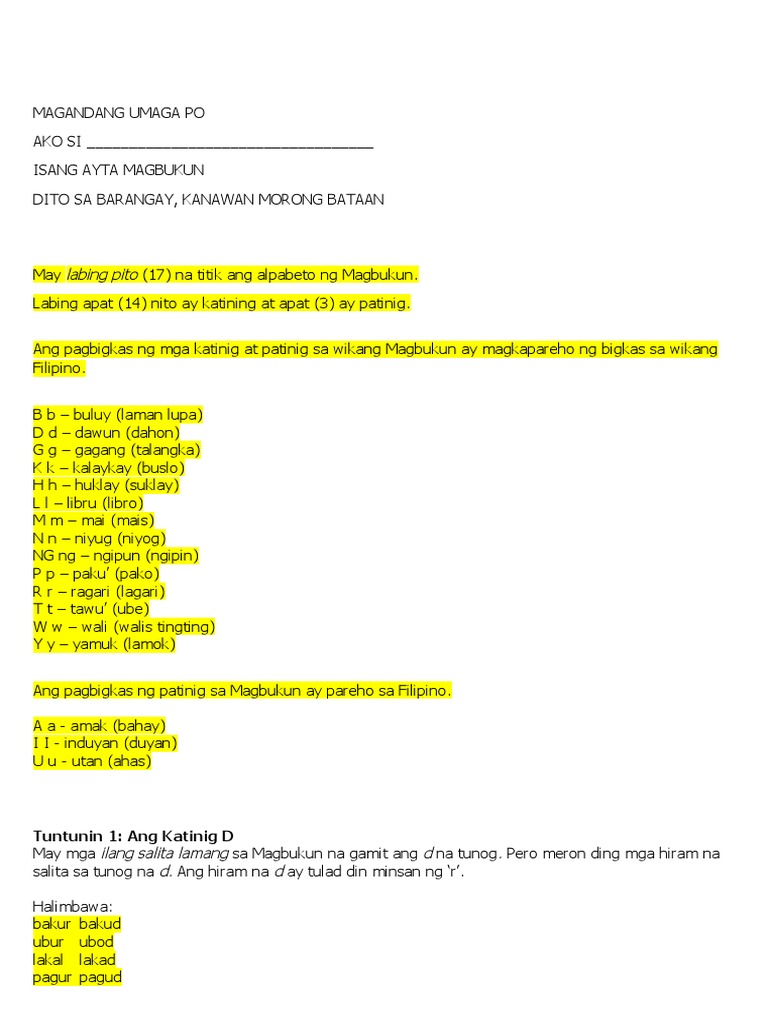 Ayta Magbukun Script | PDF