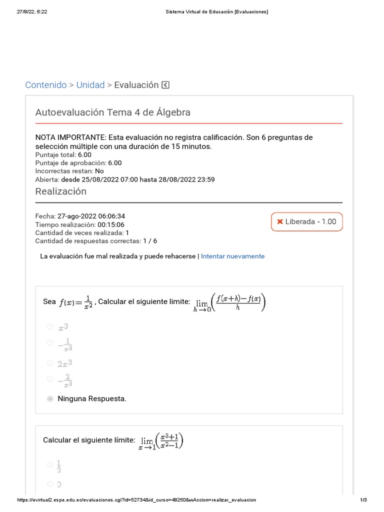 Autoeva t4 p2 Intento 1 Algebra | PDF