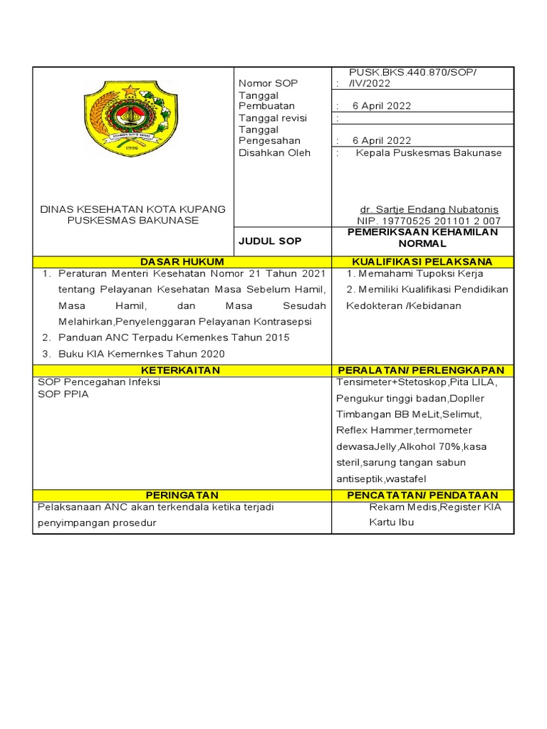 SOP ANC Normal | PDF