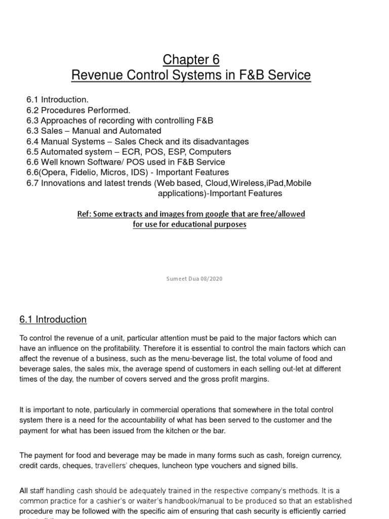 Revenue Control System | PDF | Point Of Sale | Cheque
