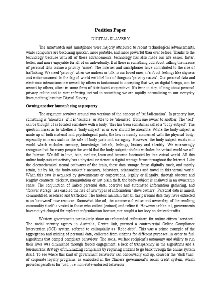 Digital Slavery: How the Commodification of Personal Data Through ...