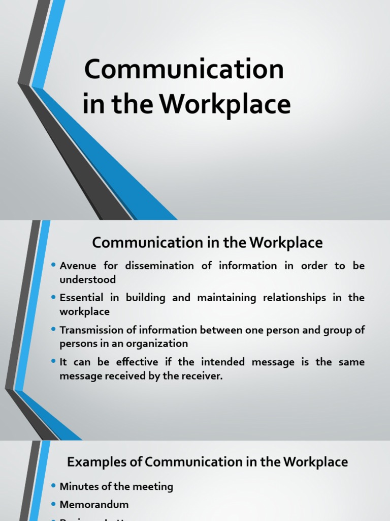 Communication in The Workplace | PDF | Communication | Memorandum