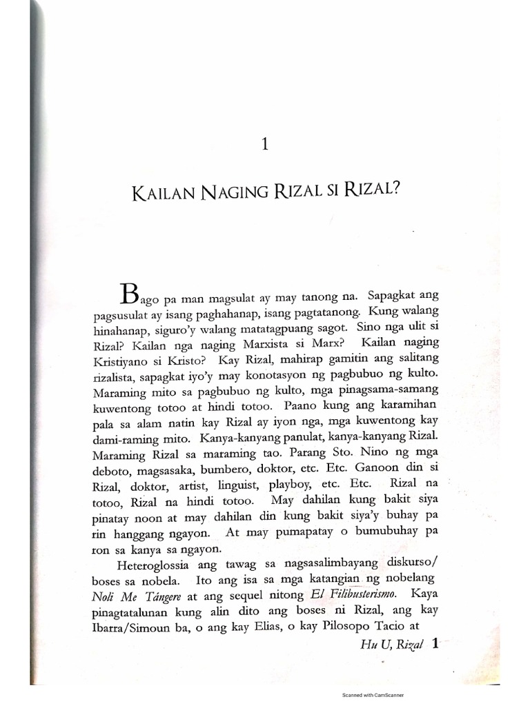 Jun Cruz Reyes. Hu U Rizal | PDF