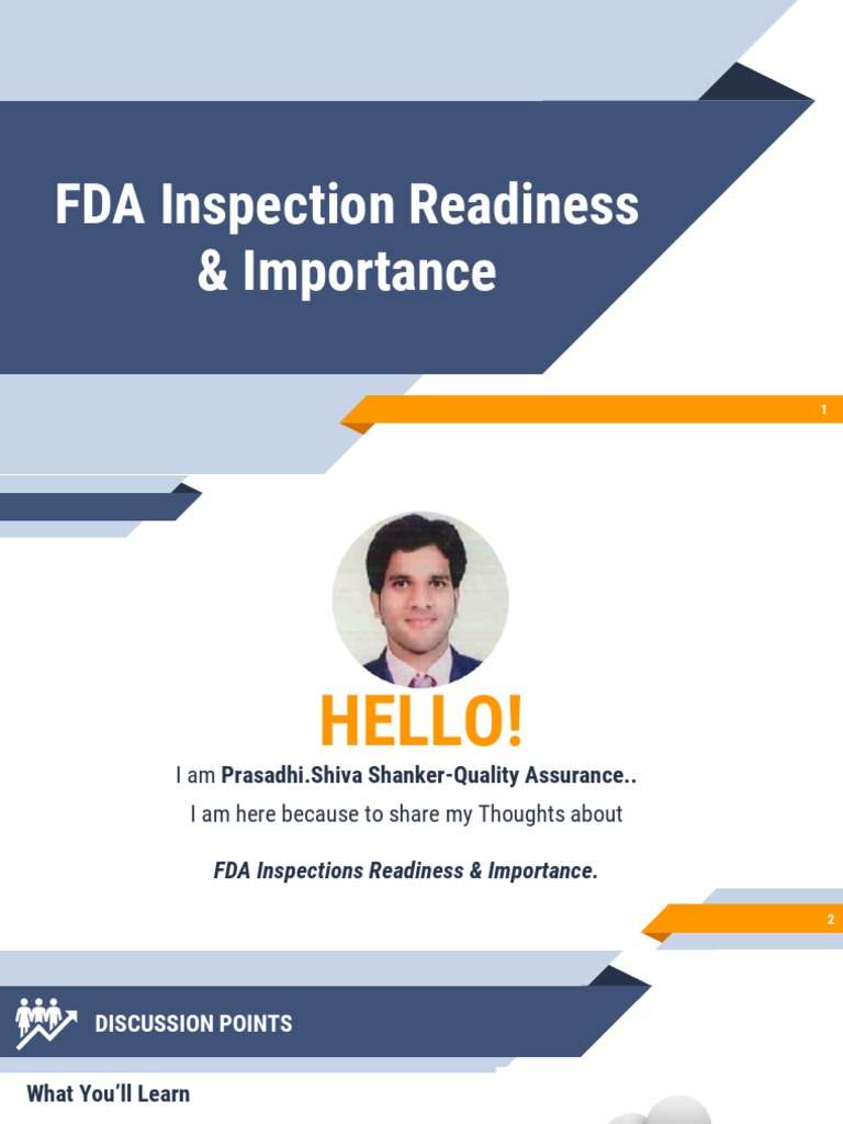 FDA Inspection Readiness | PDF | Food And Drug Administration | Federal ...