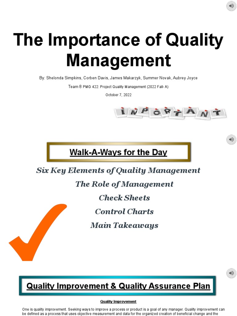 PMG 422 Final Project | PDF | Quality Management | Quality Assurance