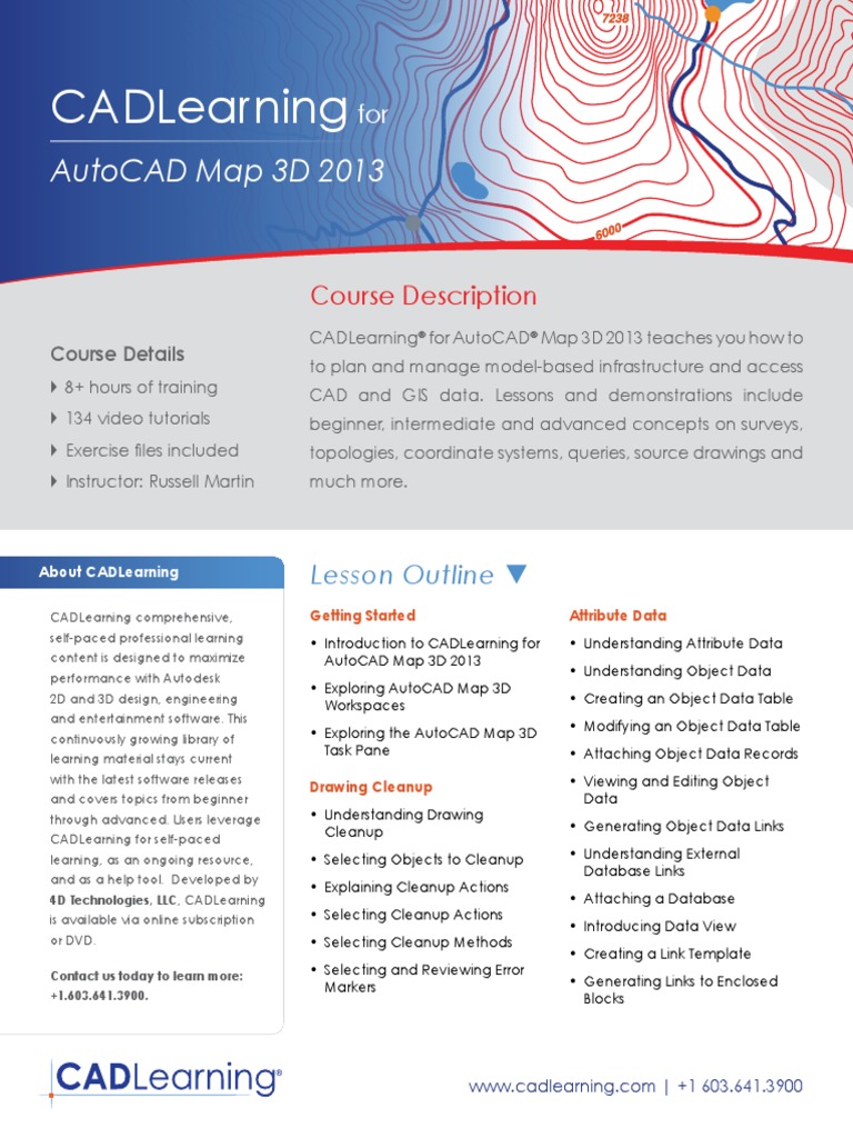 CL Outline AutoCAD Map 3D 2013 | PDF | Auto Cad | 3 D Computer Graphics