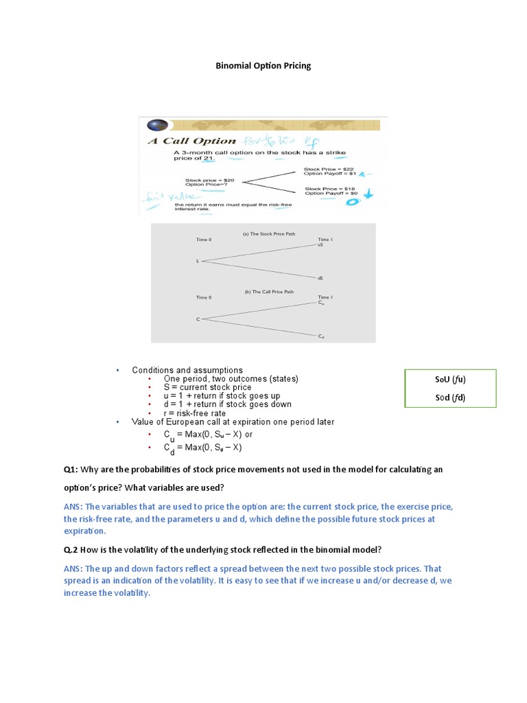 Tutorial 11 Binomial Option Pricing | PDF | Option (Finance) | Hedge ...
