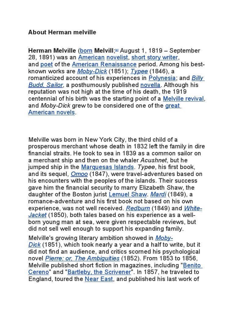 About Herman Melville | PDF | Herman Melville