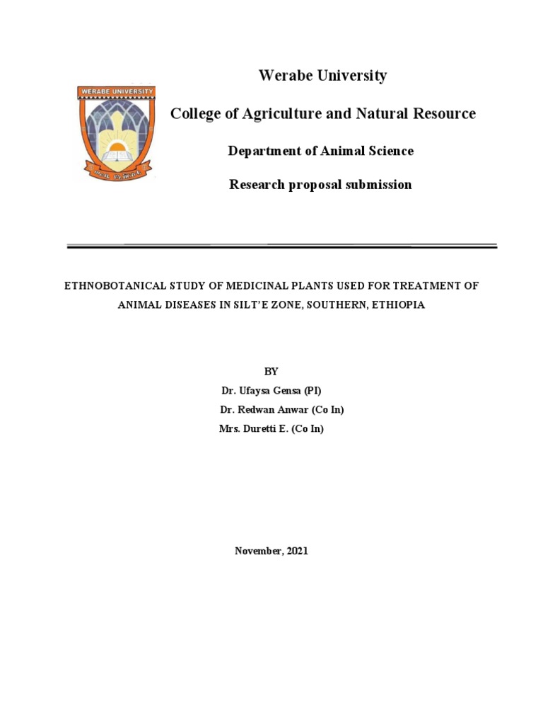 Research Proposal Submission | PDF | Medicine | Biodiversity