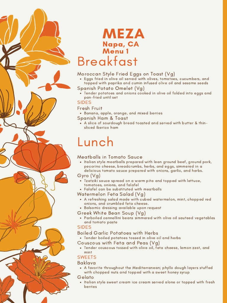 Meza Menu | PDF