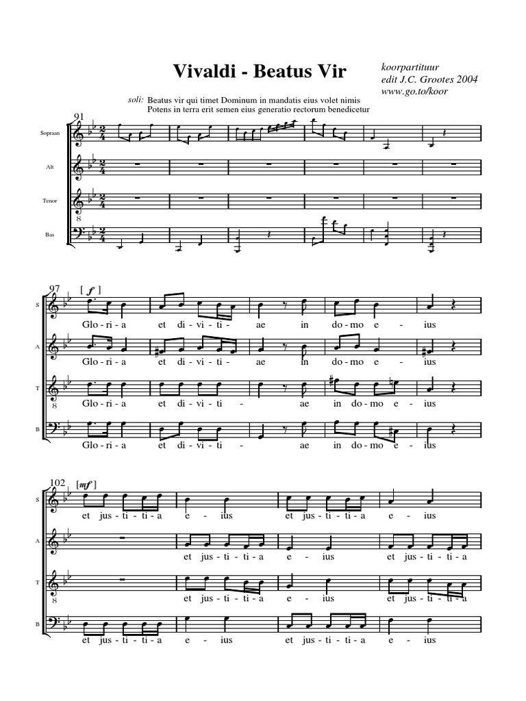 Vivaldi Beatus Vir CHP | PDF