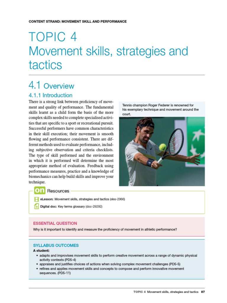 Movement Skills Key To Athletic Success Pdf Rubric Academic