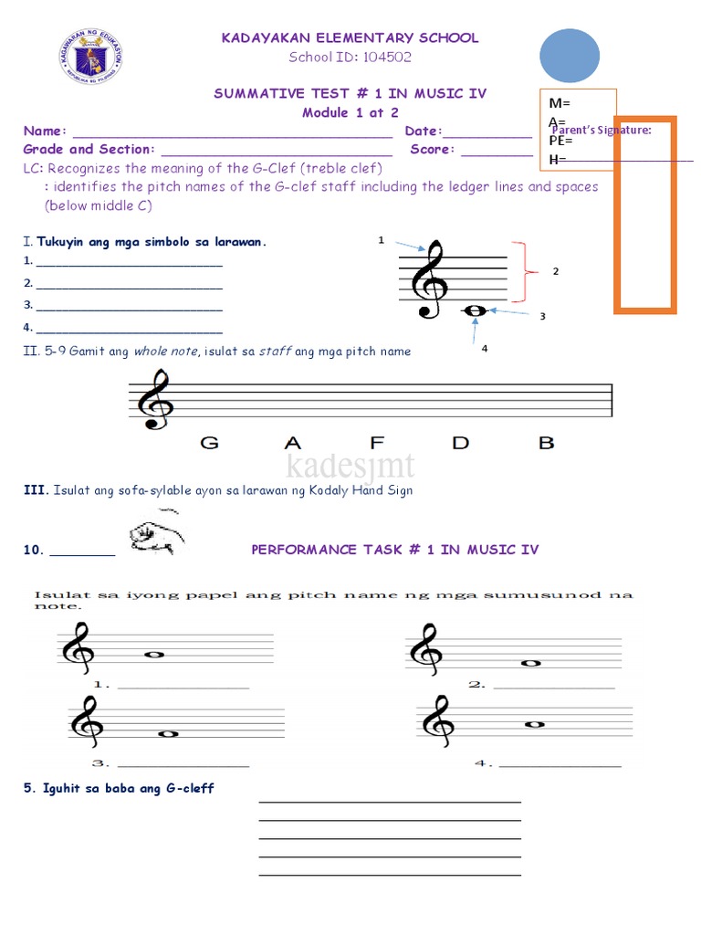 MAPEH 4 SUMMATIVE TEST MELC 2nd QUARTER | PDF