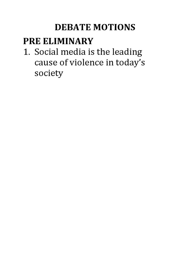Debate Motions Overview | PDF