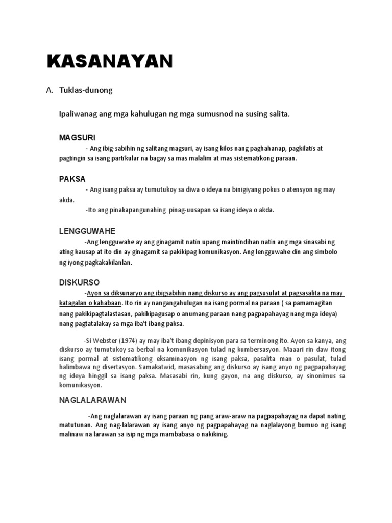 KASANAYAN | PDF