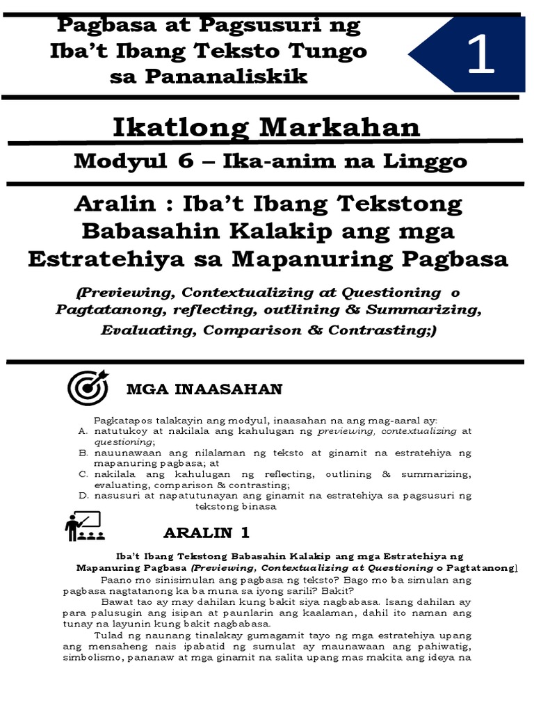 mODULE 6 - Pagbasa | PDF