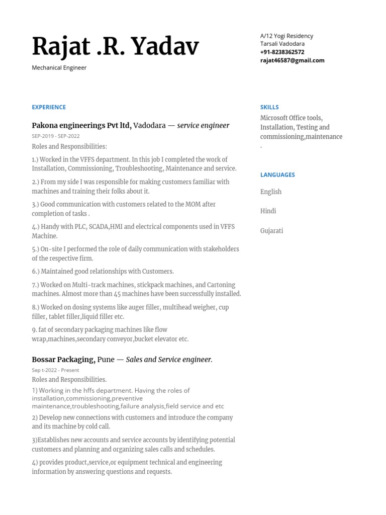 Rajat Resume | Download Free PDF | Mechanical Engineering | Systems Engineering