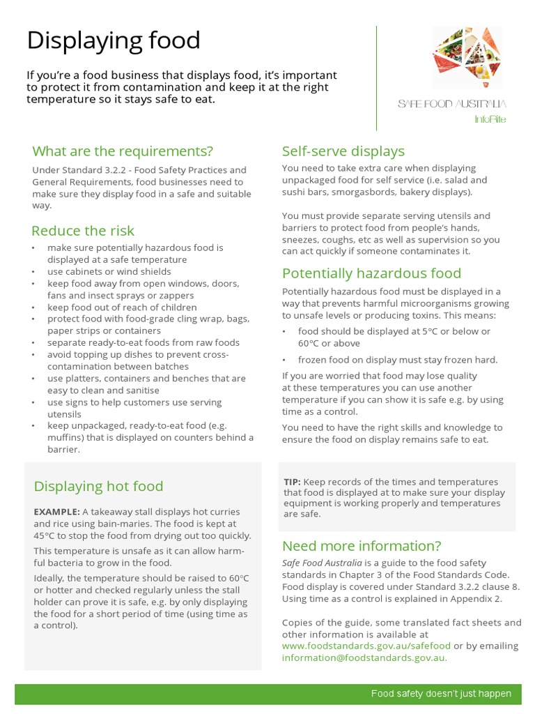 Displaying Food - FINAL | PDF | Foods | Food Safety