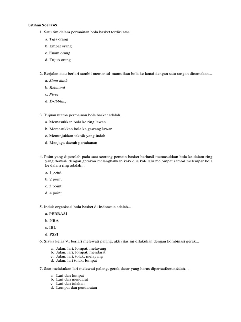 Latihan Soal PAS KELAS 6 | PDF