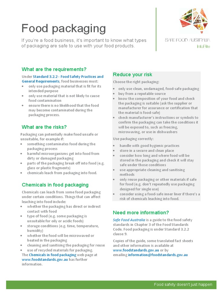 Infobite Food Packaging | PDF | Foods | Packaging And Labeling