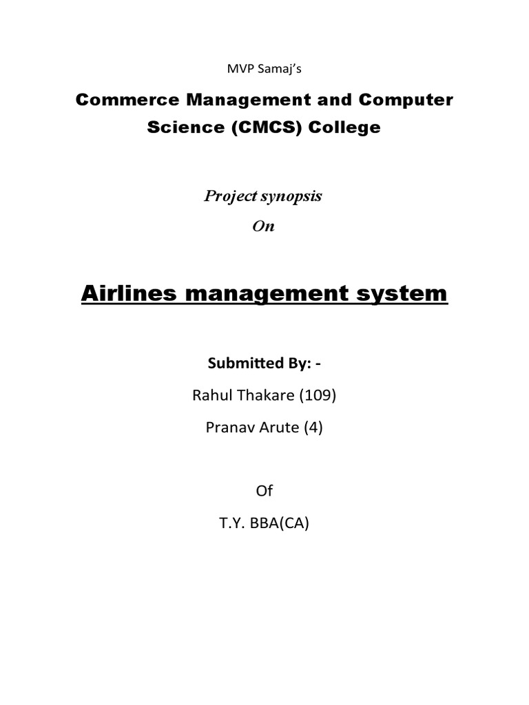 Airline Management System Project Overview | PDF | Input/Output | Computing