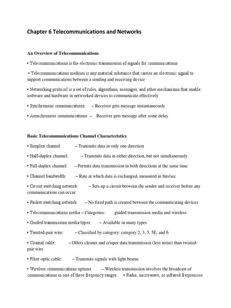Chapter 6 Telecommunications and Networks | Download Free PDF | Computer Network ...