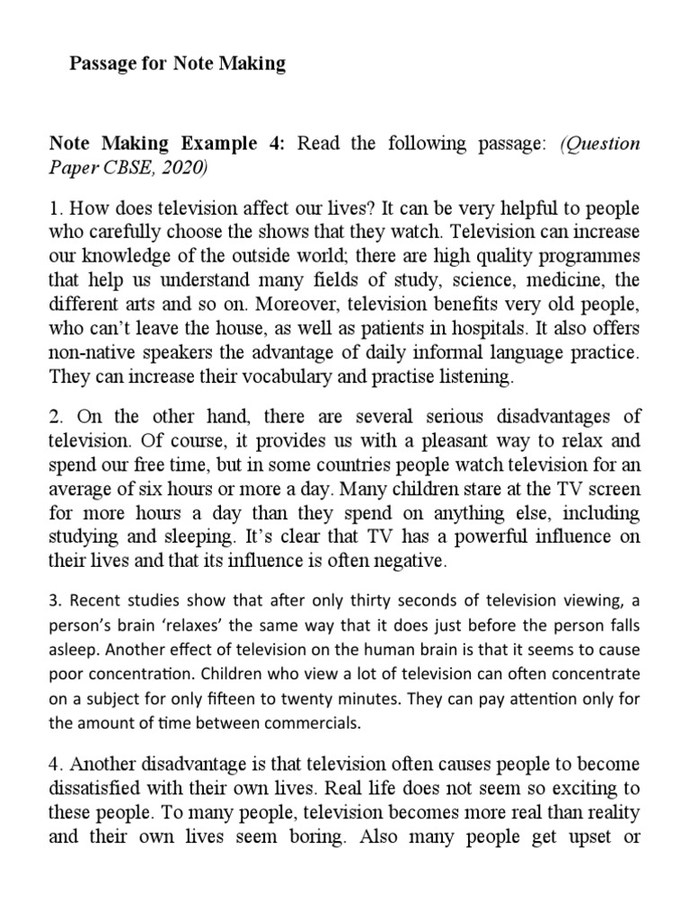 Passage For Note Making | PDF | Violence | Psychology