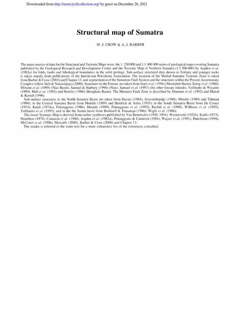 Structural Map of Sumatra | PDF | Geology | Tectonics