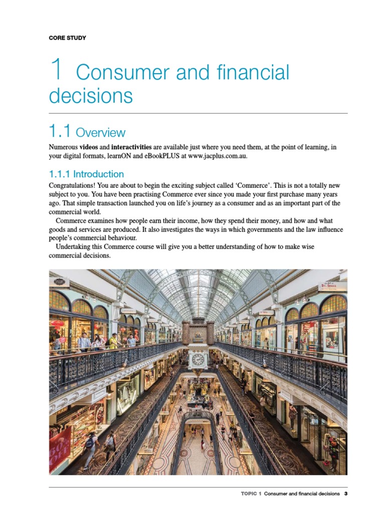 Topic 1 - Consumer and Financial Decisions | PDF | Retail | Online Shopping