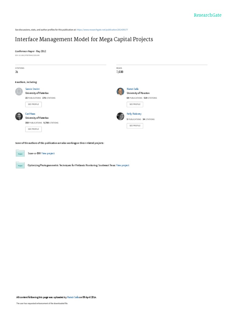 Interface Management Modelfor Mega Capital Projects | PDF | Project ...