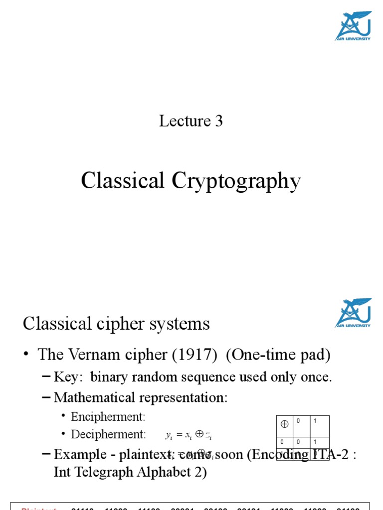 Lecture 3 Pdf Cryptography Cryptanalysis