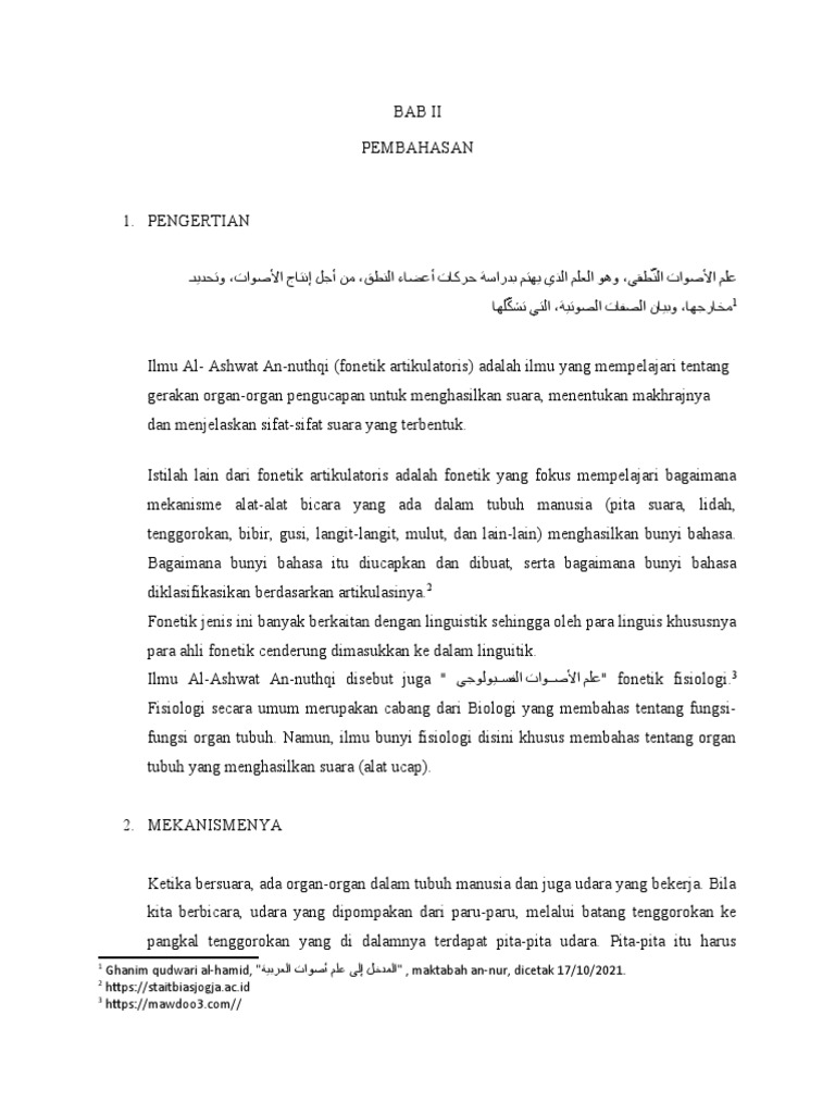 Ilmu Al-Ashwat An-Nuthqi | PDF