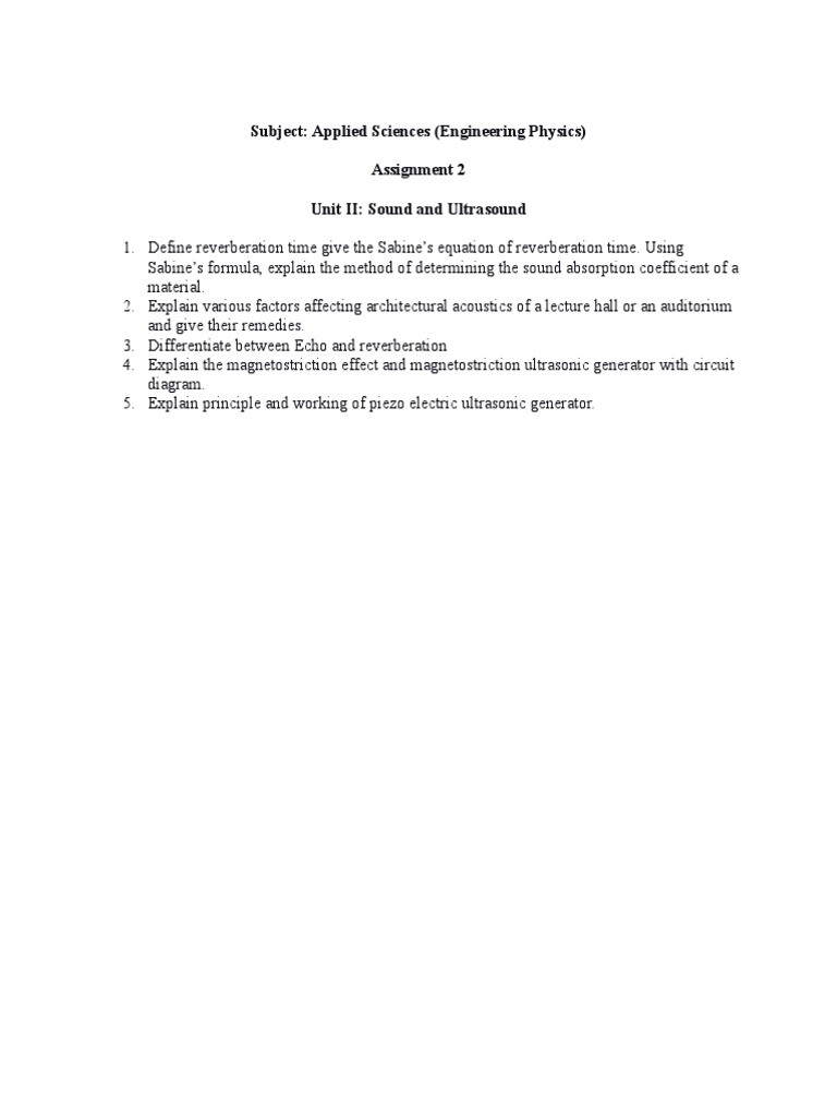 Unit 2 Sound and Ultrasound | PDF | Science & Mathematics