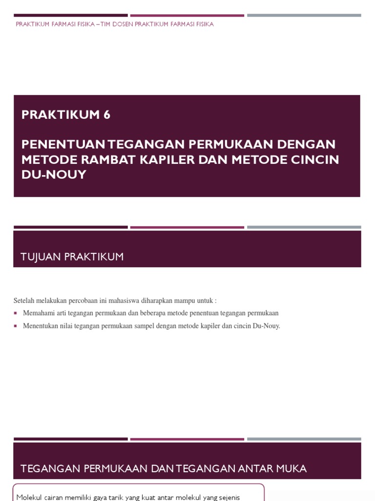 Praktikum 6 Tegangan Permukaan | PDF