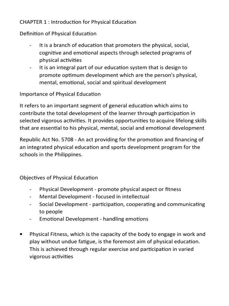 Pathfit Notes | PDF | Physical Education | Physical Fitness