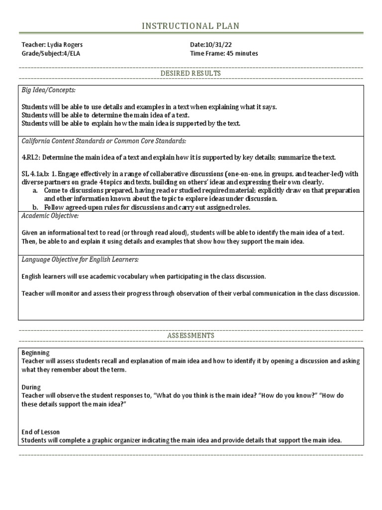 Lesson Plan | PDF | Teachers | Learning