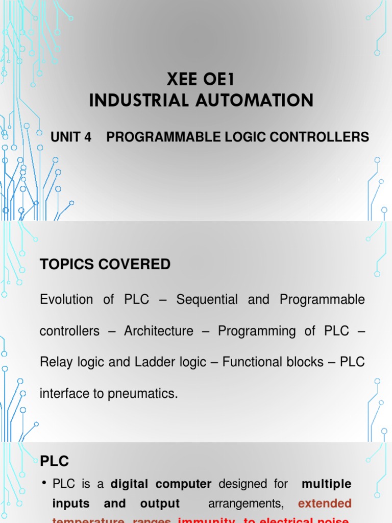 Xee Oe1 Unit 4 | PDF | Programmable Logic Controller | Scada