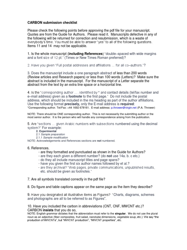 Carbon Checklist | Download Free PDF | Ellipsis | Semiotics