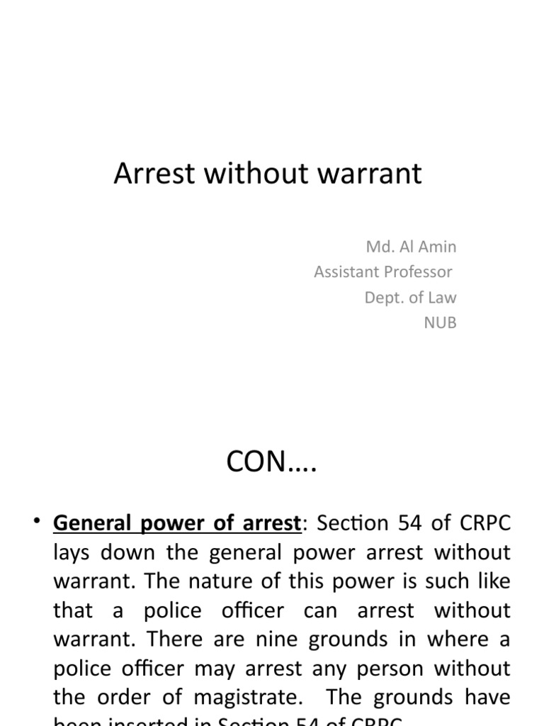 Understanding Section 54 CRPC Arrests | PDF | Arrest | Remand (Detention)