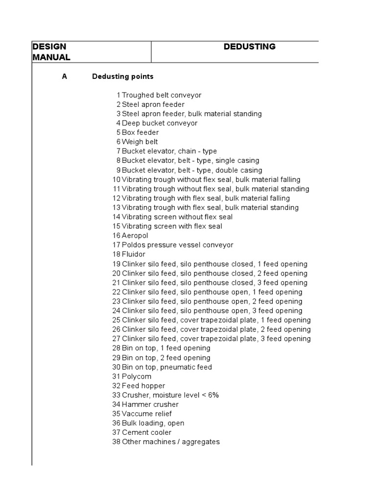 Dedusting System PDF Free | PDF | Procedural Knowledge | Manufactured Goods