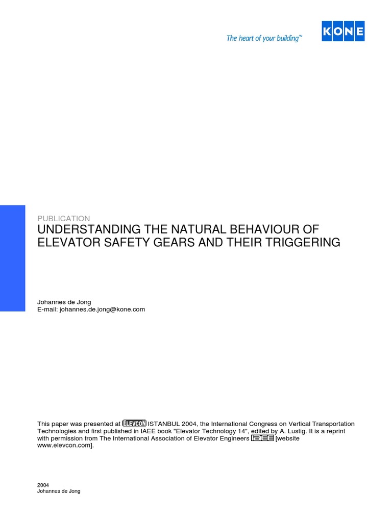 Elevator Safety Gears | PDF | Force | Elevator